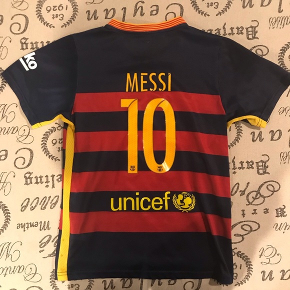 Nike | Shirts & Tops | Nike Fc Barcelona 516 Lionel Messi Home Kit ...